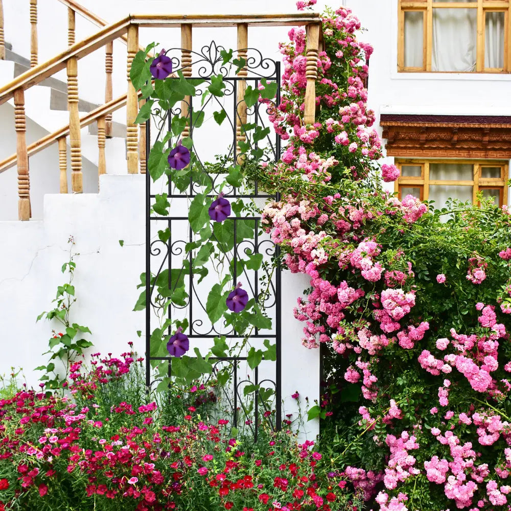 Garden Border Trellis High Metal Climbing Plants Support Trellis ...