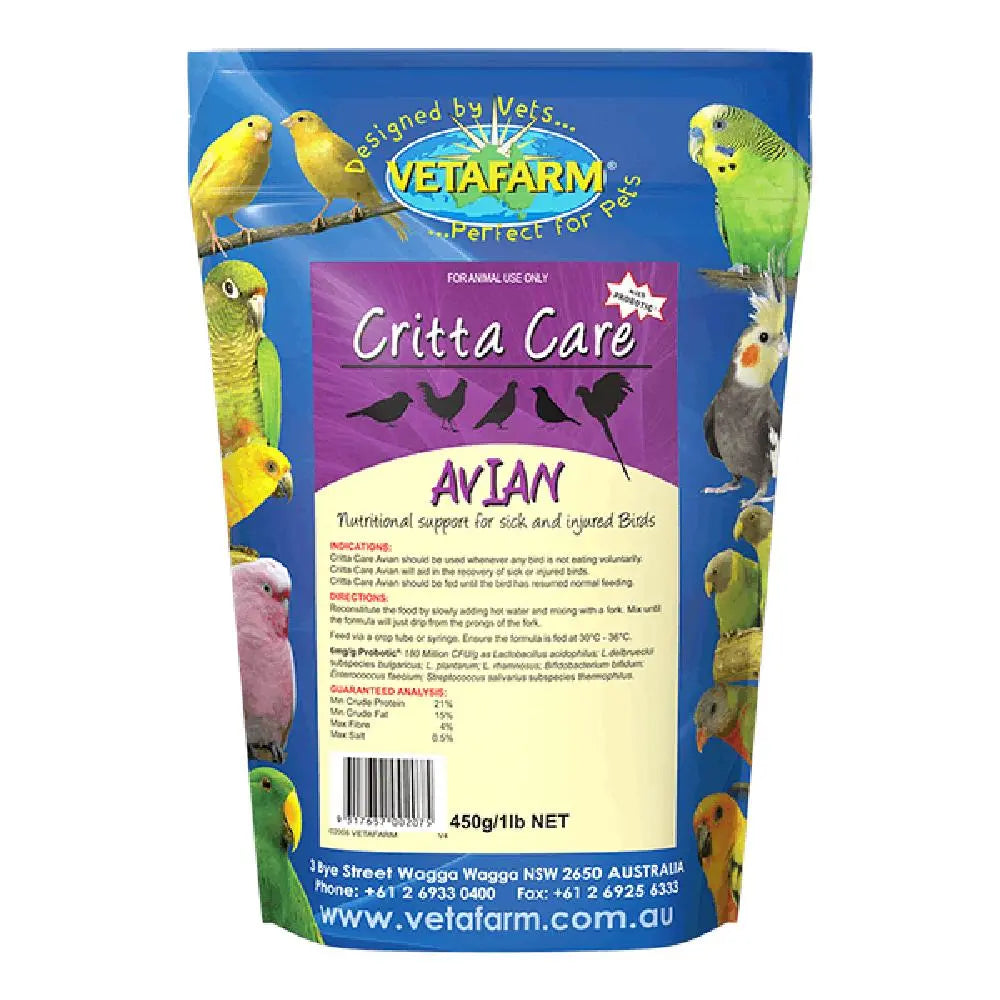 VETAFARM Critta Care Avian 450g - Bonnyrigg Produce & Garden Supplies