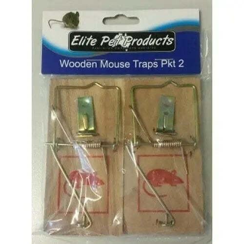 Wooden Mouse Traps Pkt 2 - size 9.8x4.8x0.6cmAT27 - Bonnyrigg Produce ...